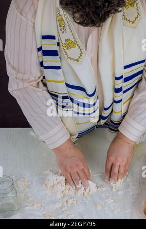 In preparation for celebration Passover, matzah is served with kiddush ...