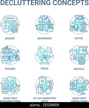 Decluttering concept icons set Stock Vector Image & Art - Alamy