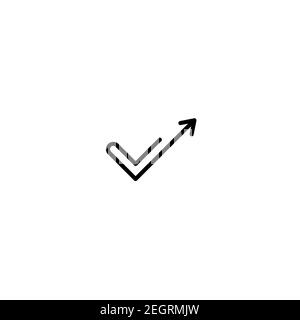 Valid Seal icon. tick made of thread or line. Flat OK sticker icon ...