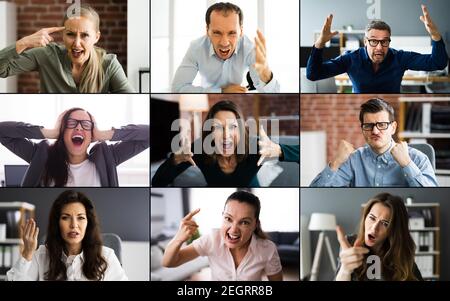 Angry Business Team Arguing And Shouting During Office Meeting Stock ...