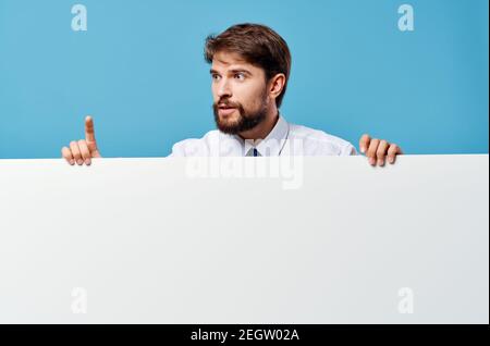 man in shirt with tie mocap poster presentation advertising blue ...