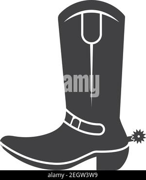 Western boot icon design template vector illustration isolated Stock ...