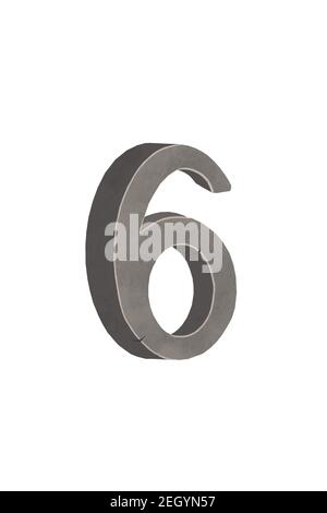 Volume metal figure One isolated on a white background. Bitmap ...