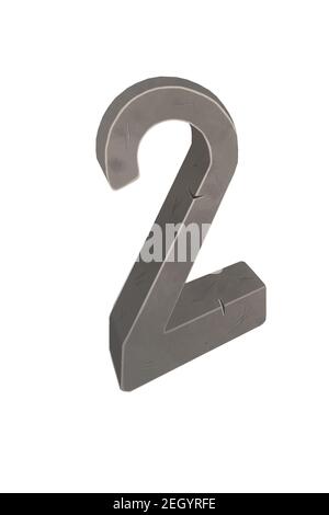 Numeral 2, two, isolated on white background, 3d render Stock Photo - Alamy