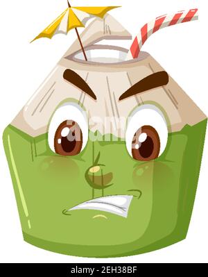 Isolated angry coconut cartoon Stock Vector Image & Art - Alamy