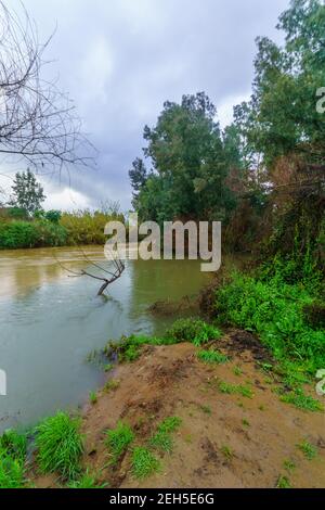View of the origin point of the Jordan river, were the Dan and Hasbani ...