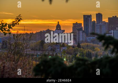 Mesmerizing view of a beautiful Edmonton Skyline, Alberta, Canada Stock ...
