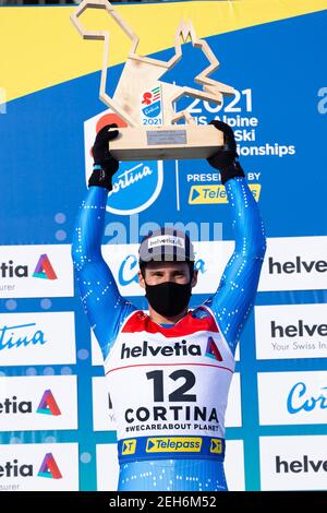 2/19/2021 - Luca De Aliprandini (ITA) on the podium during 2021 FIS ...