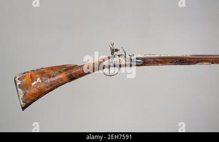 Flintlock Gun, dated 1735, Saint-Etienne, French, Saint-Etienne, Steel ...