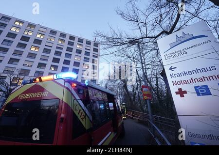 Limburg, Germany. 19th Feb, 2021. A fire department emergency vehicle ...