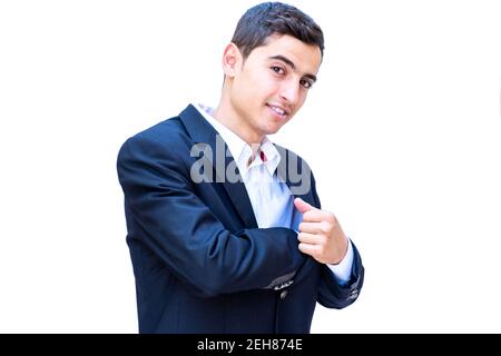 Arabic businessman checking his pocket for money Stock Photo - Alamy