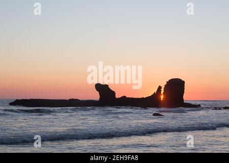 El Salvador El Tunco The pig shaped rock formation which El Tunco beach ...