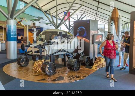 Concept Mars rover vehicle exhibit inside the Infinity Science Center ...