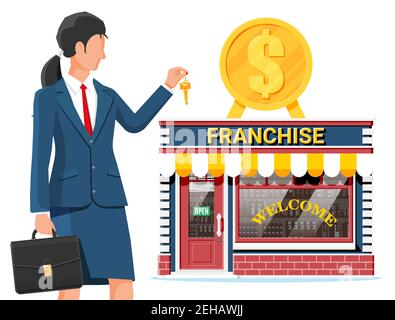 Franchising concept icon. Commerce idea thin line illustration ...