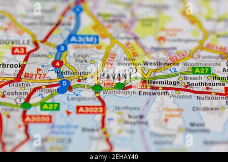 Havant Shown on a geography map or road map Stock Photo - Alamy