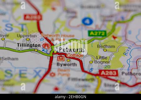 Petworth Shown on a Geography map or road map Stock Photo - Alamy