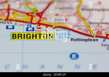 Brighton Shown on a geography map or road map Stock Photo - Alamy