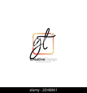 G T GT Initial letter handwriting and signature logo. A concept ...