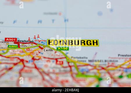 Road Map of Edinburgh, Scotland Stock Photo - Alamy