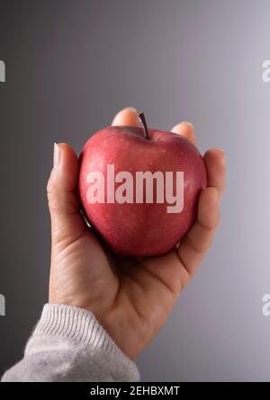 apple photography held by hand Stock Photo - Alamy
