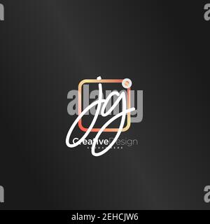 JG Initial Letter handwriting logo hand drawn template vector, logo for ...