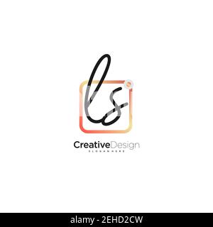 L S LS Initial letter handwriting and signature logo. Beauty vector initial logo .Fashion ...