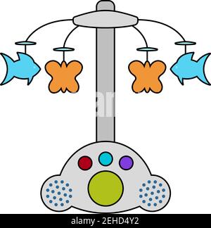 Baby crib carousel color line icon. Isolated vector element Stock ...