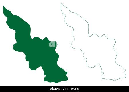 Siang district (Arunachal Pradesh State, Republic of India) map vector ...