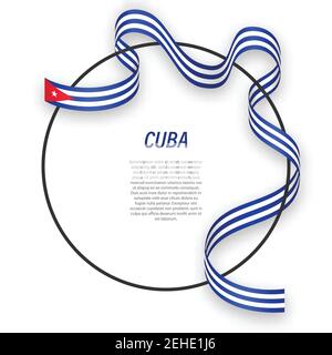 Frame and border of ribbon with Cuba flag, template elements for your ...
