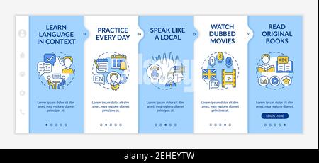 Foreign learning language tips onboarding vector template Stock Vector Image & Art - Alamy