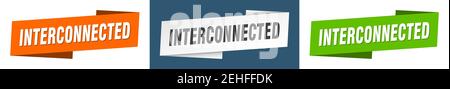 interconnected banner template. interconnected ribbon label sign Stock ...