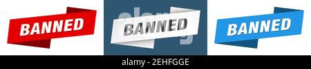 banned ribbon. banned isolated sign. banned banner Stock Vector Image ...