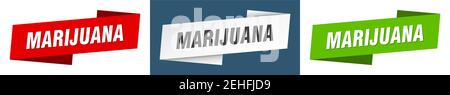 marijuana ribbon label sign set. marijuana banner Stock Vector Image ...