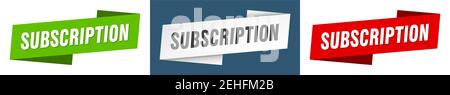 subscription ribbon label sign set. subscription banner Stock Vector ...