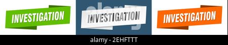 investigation banner template. investigation ribbon label sign Stock ...