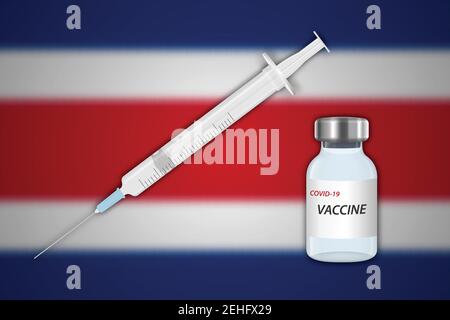 Costa Rica Vaccination, Injection with COVID-19 vaccine in Map of Costa ...