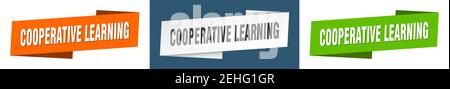 cooperative learning ribbon label sign set. cooperative learning banner ...