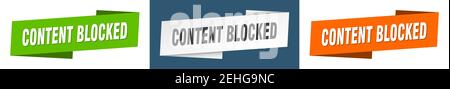 blocked ribbon label sign set. blocked banner Stock Vector Image & Art ...