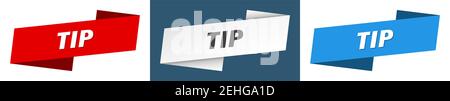 tip ribbon label sign set. tip banner Stock Vector Image & Art - Alamy