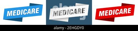 medicare ribbon label sign set. medicare banner Stock Vector Image ...
