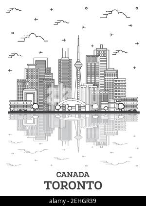 Vector illustration of the skyline on Toronto, Canada Stock Vector ...