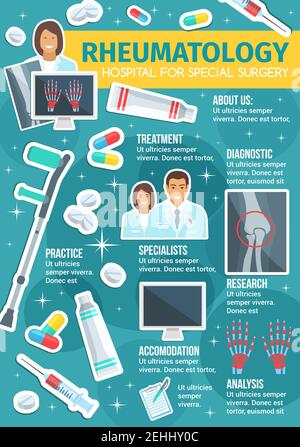 Rheumatology and orthopedic medical clinic vector banners with joints ...