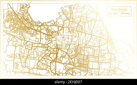 Vector map of Surabaya, Indonesia. Urban city road map poster ...