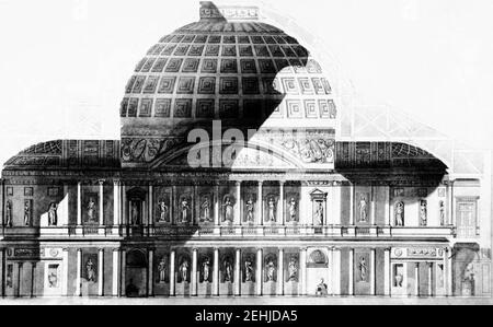 Pantheon Cross section edited Stock Photo - Alamy