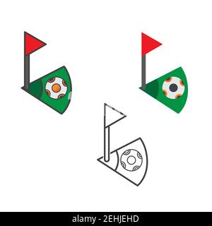 corner kick ilustration design. corner kick icon set isolated on white ...
