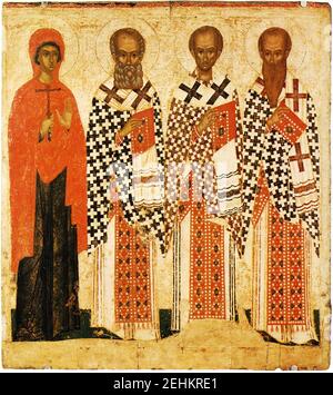 Paraskeva with saints (Pskov, 16th c, GTG Stock Photo - Alamy