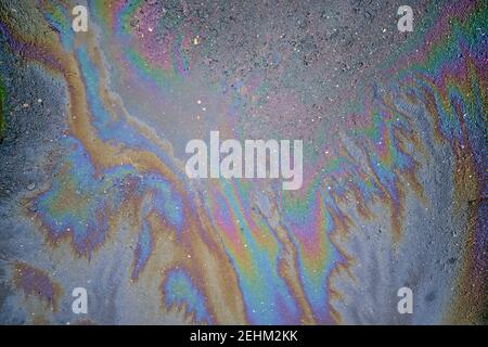 gas spill in rainbow colors Stock Photo - Alamy