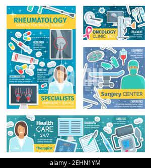 Rheumatology medical clinic poster. Vector design of rheumatologist ...