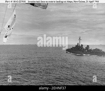 Part of Task Force 77 en route for the Aitape invasion Stock Photo - Alamy