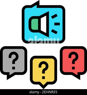responses to media inquiries color icon vector illustration Stock ...